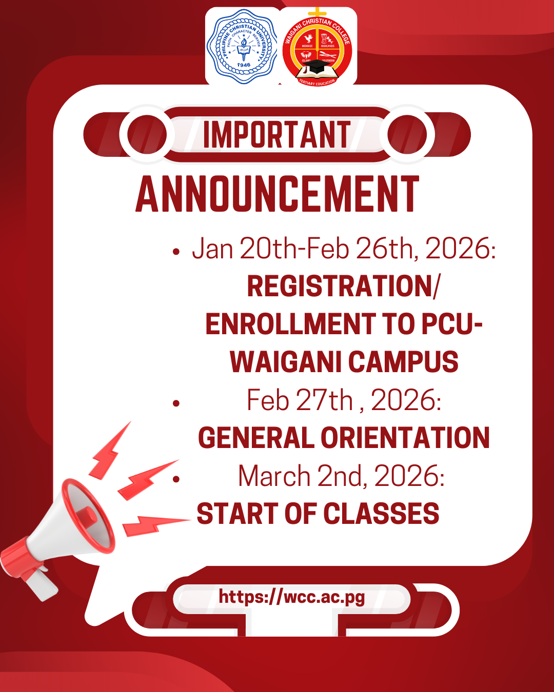 Phillipine Christian University-Papua New Guinea Campus, Enrollment ...